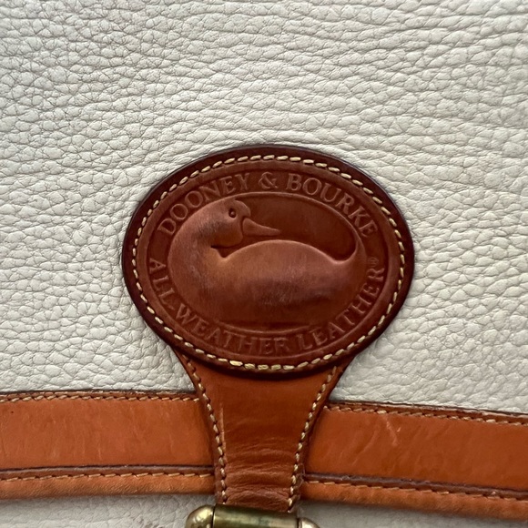 Dooney & Bourke | Bags | Vintage Cream And Tan Leather Two Toned Duck ...